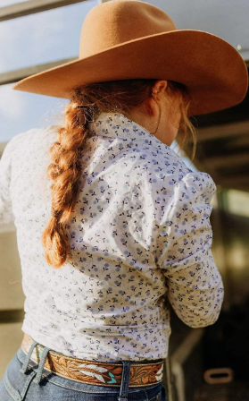Black Colt Alina Shirt Blue Floral | Tack and Country
